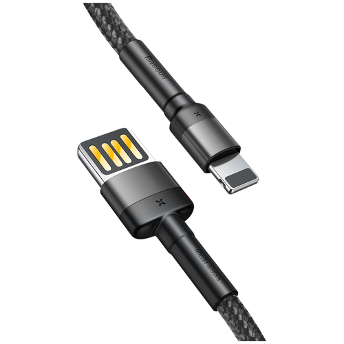 Кабель USB Lightning 1M 2.4A Cafule Cable Baseus черный с серым