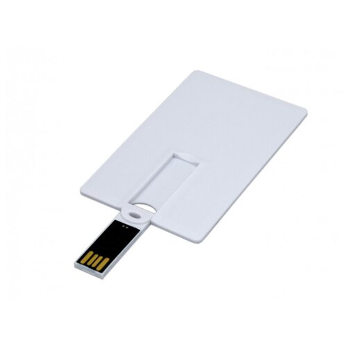 Флешка пластиковая карта для нанесения логотипа с откидным механизмом (64 Гб / GB USB 2.0 Белый/White Card4 Печать фотографии на карточке оптом)