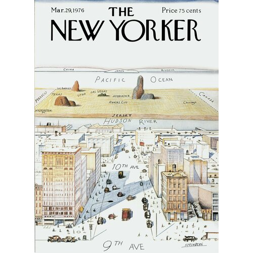 Плакат, постер на холсте The New Yorker (Mar. 29, 1976). Размер 30 на 42 см