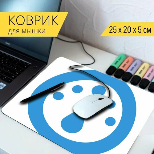 Коврик для мыши с принтом "Икона, контакт, плоский" 25x20см.