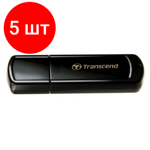 Комплект 5 штук, Флеш-память Transcend JetFlash 350, 4Gb, USB 2.0, чер, TS4GJF350