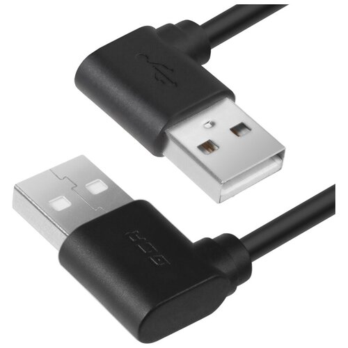 Кабель 0.5m USB 2.0 AM угловой левый / AM угловой левый 28/24 AWG (GCR-AUM5AM-BB2S-0.5m)