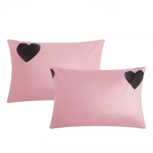 Этель Комплект наволочек "Этель" Pink heart 50х70 см - 2 шт, цвет розовый, 100% хлопок, поплин