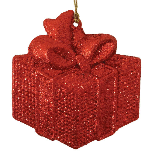Елочная игрушка Феникс Present Подарок 89103, красный, 8 см
