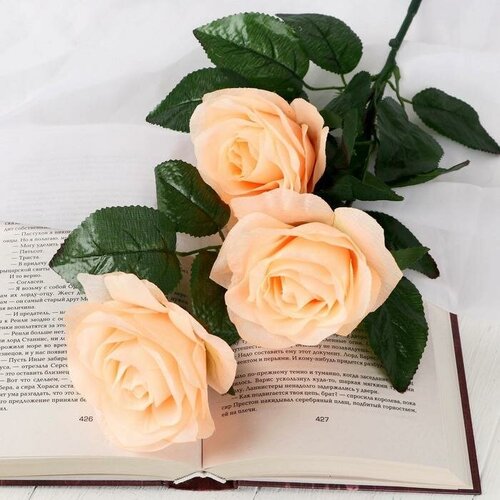 Цветы искусственные Роза Жанна 10х61 см, кремовый