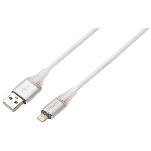 Fillum кабель Filum Кабель USB 2.0, 1 м, 2 А, индикатор заряда, разъемы: USB A male - Lightning male, пакет. FL-CPro-U2-AM-LM-1M-L1 956490