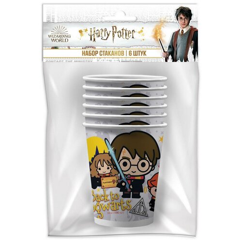 Harry Potter. Набор бумажных стаканов, 6 шт*250 мл (чиби)