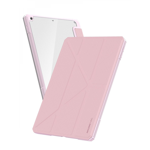 Чехол для планшета iPad 10.2" 2019 Amazingthing Titan Pro с отсеком для стилуса розовый, противоударный кейс с подставкой, книжка с защитой камеры