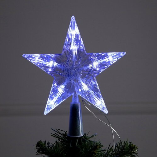 Светодиодная верхушка на ёлку «Звезда белая» 16 см, 10 LED, батарейки ААх2, свечение белое