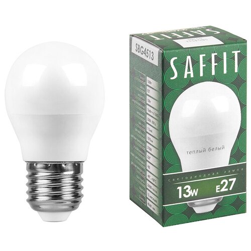 Лампочка светодиодная шар E27/G45 13Вт 1070Лм белый теплый 2700К, 55160