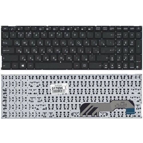 Клавиатура для ноутбука Asus D541S черная без рамки, плоский Enter