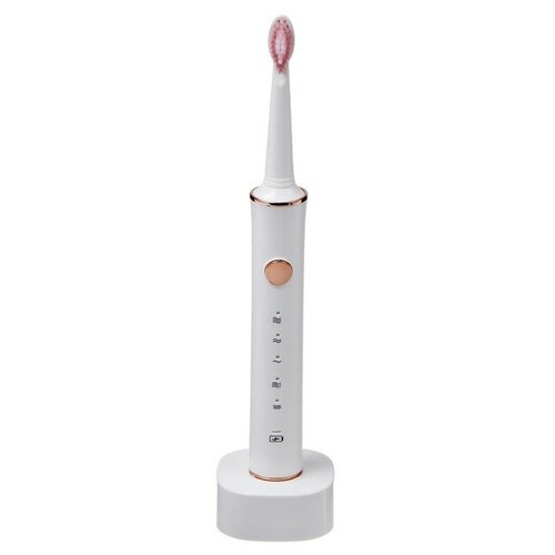 Электрическая зубная щётка Luazon LP-002, вибрационная, 31000 дв/мин, 4 насадки, АКБ, белая 7394784