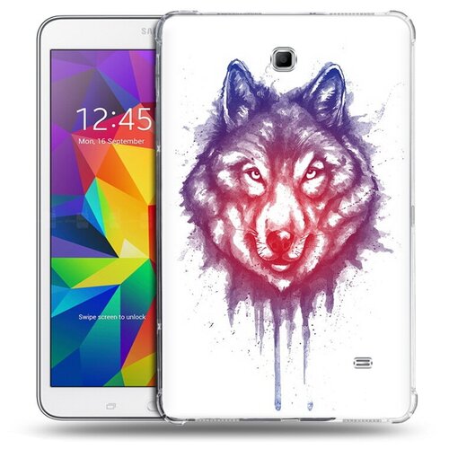 Чехол задняя-панель-накладка-бампер MyPads пушистый волк для Samsung Galaxy Tab 4 8.0 SM-T330/T331/T335 противоударный