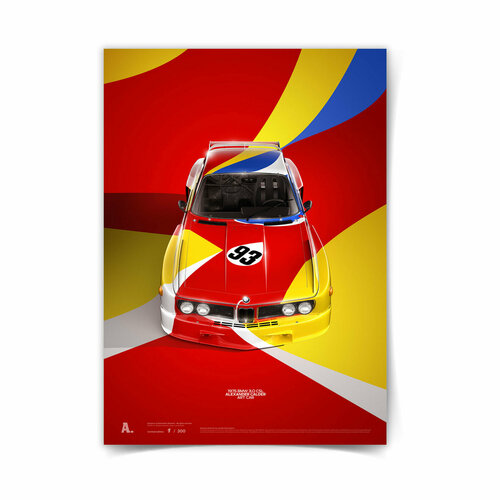 Плакат BMW 3.0 CSL Alexander Calder Art Car 50х70 см / постер на стену