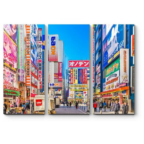Модульная картина Пестрящий рекламой токийский центр110x79