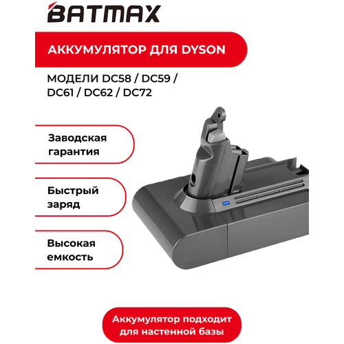 Аккумуляторная батарея BATMAX 4000mAh (с аккумуляторами Sony) для пылесосов Dyson V6, DC58, DC59.