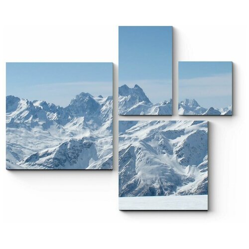 Модульная картина Панорама зимних гор на Кавказе 132x110
