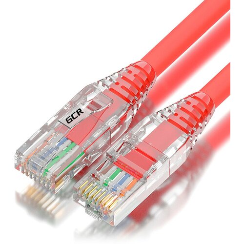 GCR Патч-корд 5.0m UTP кат.6, красный, коннектор ABS, 24 AWG, ethernet high speed 10 Гбит/с, RJ45, T568B, GCR-55411 Greenconnect GCR-55411