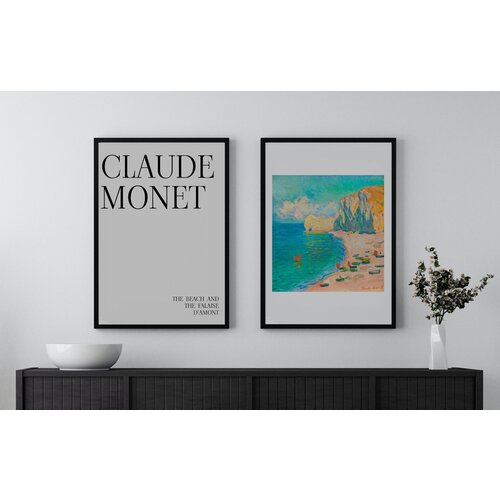 Набор плакатов "Клод Моне " / Формат А3 / 2 шт. (30х42 см) / Набор интерьерных постеров с черной рамкой