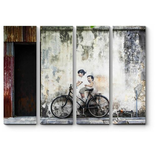 Модульная картина Уличная роспись в Малайзии80x60