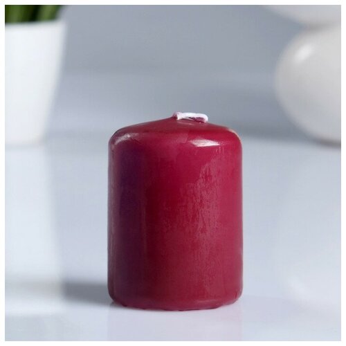 Свеча классическая "Вишня" ароматизированная, бордовая, 4х5 см