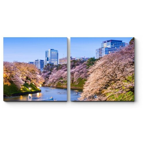 Модульная картина Прекрасная весна в Токио 140x70