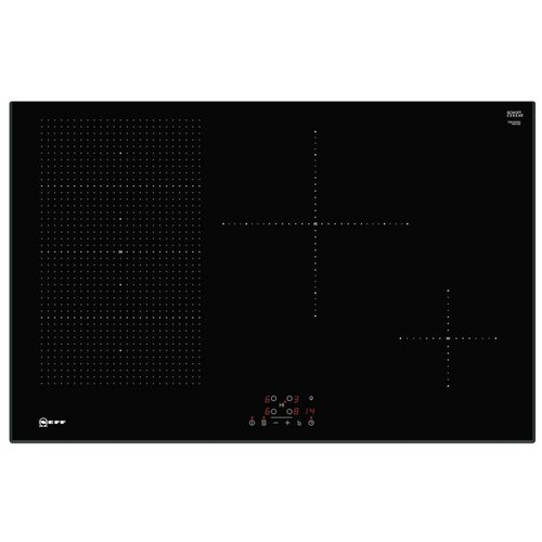 Индукционная варочная панель NEFF T58UB10X0, с рамкой, цвет панели черный, цвет рамки серебристый