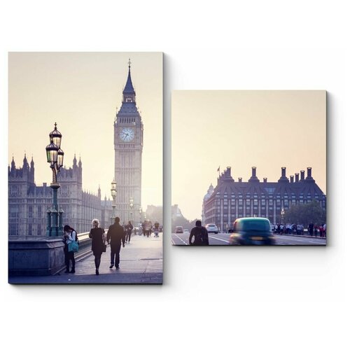 Модульная картина Биг-Бен на закате, Лондон 80x60