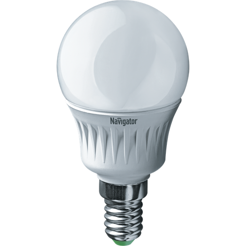 Лампа светодиодная LED 5вт E27 белая шар | код. 18860 | NAVIGATOR (20шт. в упак.)