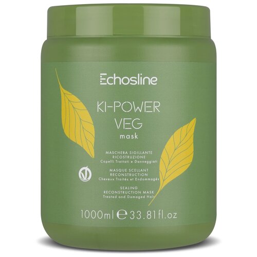 Маска KI-POWER VEG для окрашенных и поврежденных волос ECHOS LINE восстанавливающая 1000 мл