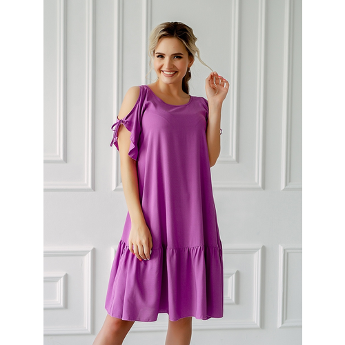 Платье Совушка Трикотаж, размер 48, фиолетовый