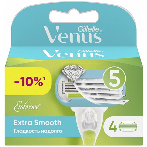 Сменные кассеты для бритья 4 шт GILLETTE VENUS (Жиллет Винес) «Embrace», для женщин