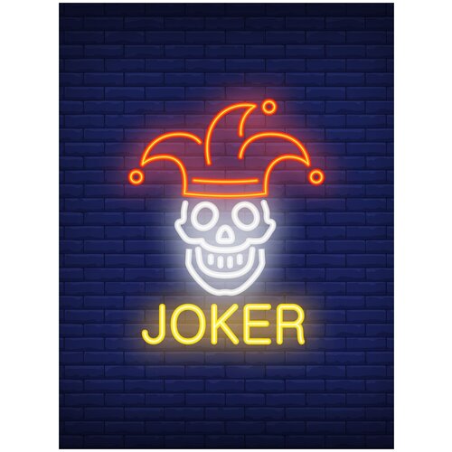 Постер / Плакат / Картина Neon Joker 50х70 см в подарочном тубусе