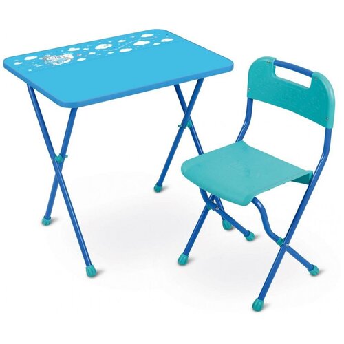 Комплект парта + стул Nika стол + стул Алина (КА2) 60x45 см голубой
