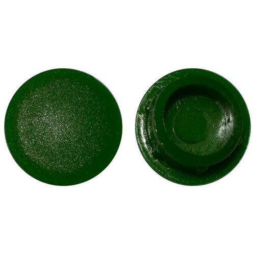 Пластиковая заглушка под отверстие диаметром 10 мм, зеленого цвета, с диаметром шляпки 12мм (30шт)