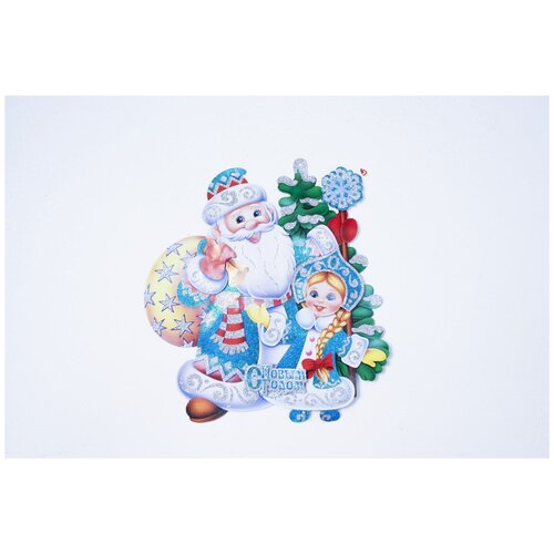Рождественская декорация (Дед Мороз и Снегурочка, 40 см)