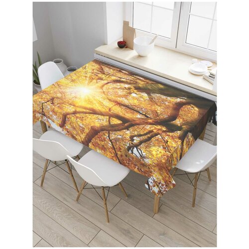 Скатерть прямоугольная JoyArty на кухонный стол "Дерево поймало солнце" из оксфорда, 180x145 см