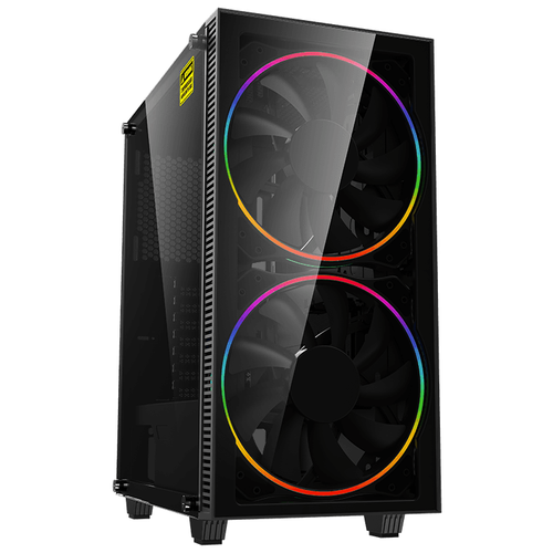 Корпус GameMax Black Hole MFG. A363-TB (ATX, Зак. стекл, 1*USB 3.0 + 1*USB 2.0, 2*200мм вент, без БП)