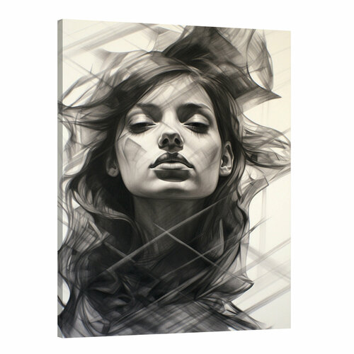 Интерьерная картина 50х70 "Девушка в мире иллюзий"