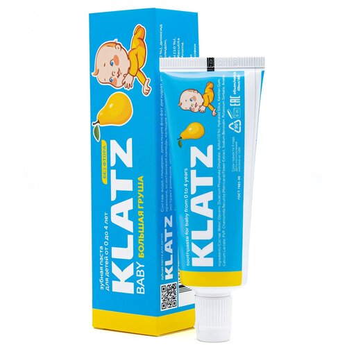 Зубная паста Klatz Большая груша 0-4 лет, 40 мл