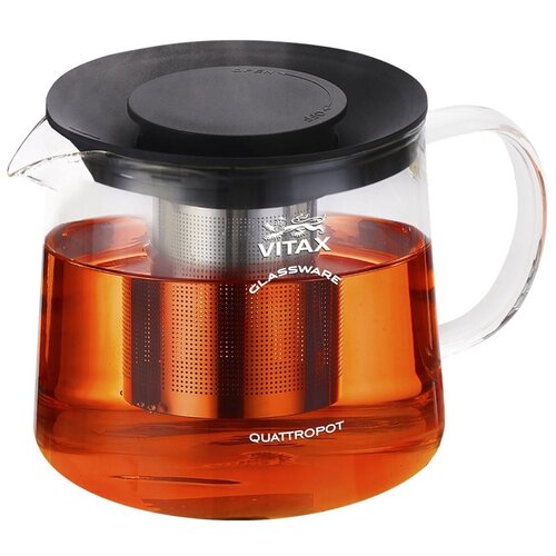 Чайник из жаропрочного стекла с ситечком, для заваривания чая и трав объемом 1,5 литра