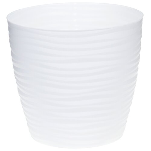 Кашпо IDEA (М-Пластика) Дюна с поддоном, 1.7л, 15x14 см, белый