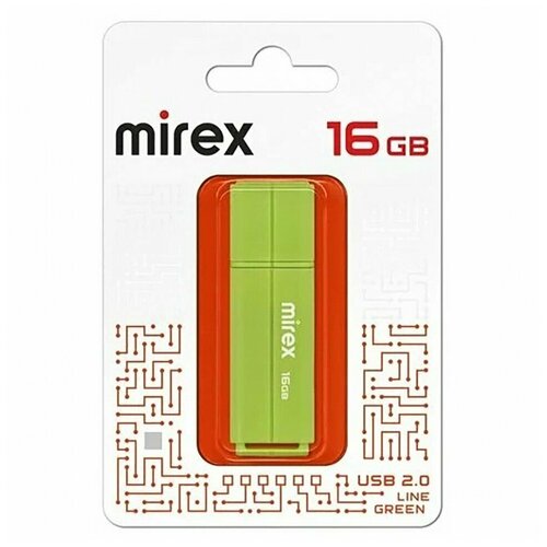 Флеш диск 16GB USB 2.0 Mirex LINE зеленый