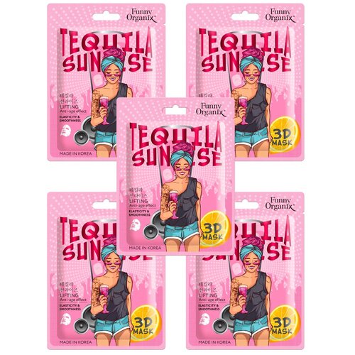 Funny Organix 3D mask тканевая маска Tequila Sunrise с лифтинг эффектом, 23 г
