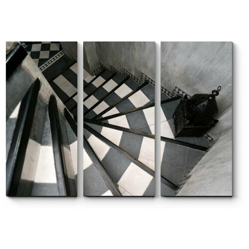 Модульная картина Черно-белая лестница 160x115
