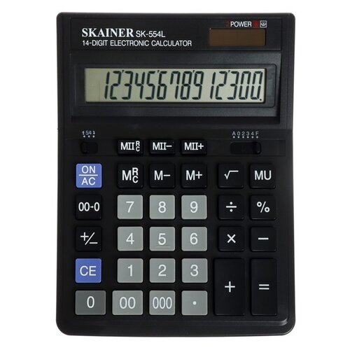 Калькулятор бухгалтерский SKAINER SK-554L, черный