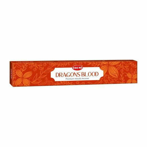 DRAGONS BLOOD Premium Masala Incense, Hem (кровь дракона Премиум масала благовония палочки, Хем), уп. 15 г.