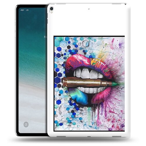 Чехол задняя-панель-накладка-бампер MyPads разноцветные губы с пулей для iPad Pro 12.9 (2018) A1895/A1983/A2014 противоударный