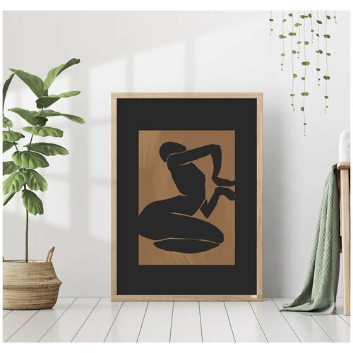Постер без рамки "Матисс, женская фигура черным" 50 на 70 в тубусе / Картина для интерьера / Плакат / Постер на стену / Интерьерные картины