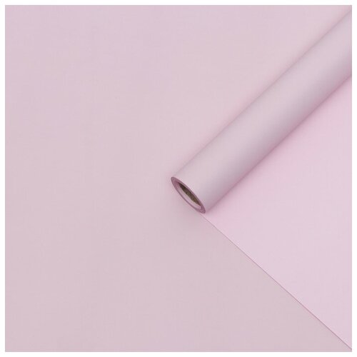 Плёнка матовая двухсторонняя 0,5 x 10 м, пастельная серия, 65 мкм пастельный, розовый